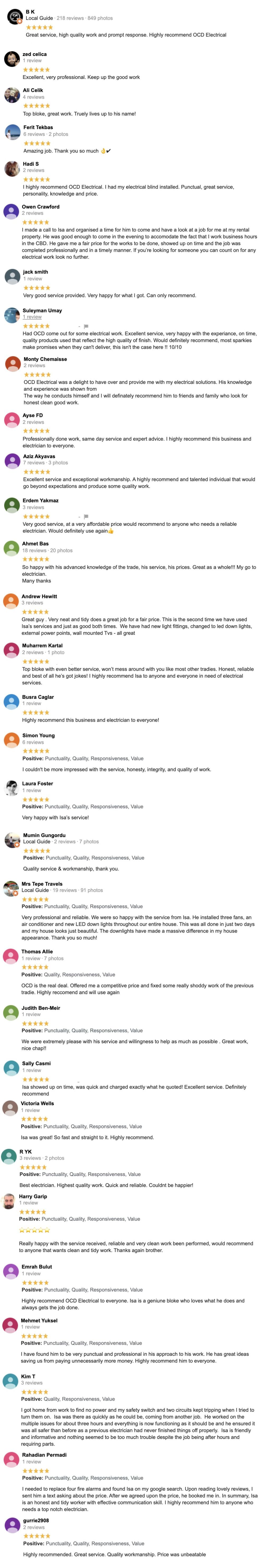 Reviews - OCD Electrical